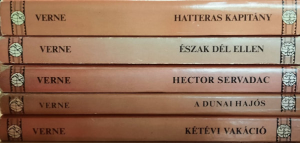 Libri Antikvár Könyv: 5 db Jules Verne kötet: Hatteras kapitány - Észak ...